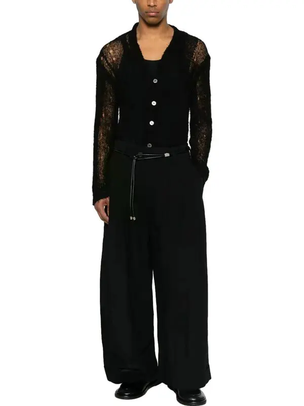 ZIGGY CHEN Pleated Turn-up Trousers - Black
