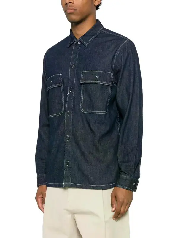 SAMSOE SAMSOE Patch-pocket Shirt - Blue