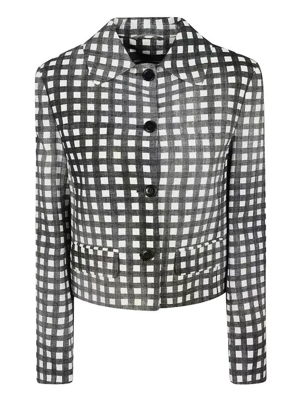 Ermanno Scervino Gingham-check Button-up Jacket - Black