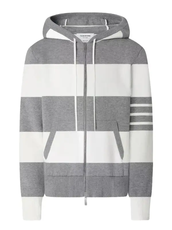 Thom Browne Hector Dog Intarsia Hoodie - Grey