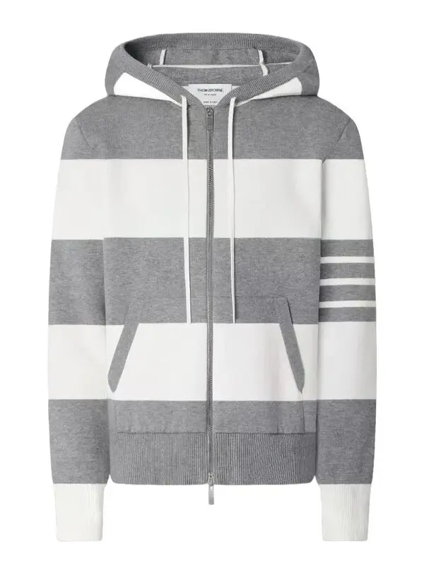 Thom Browne Hector Dog Intarsia Hoodie - Grey