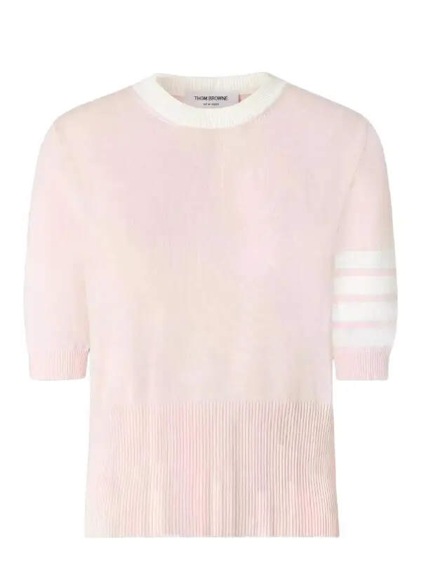 Thom Browne Hector Intarsia 4-bar T-shirt - Pink