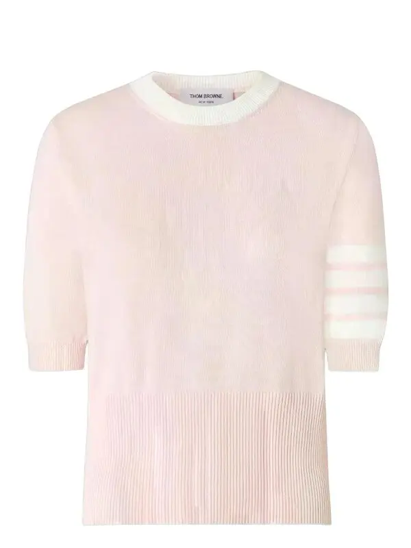 Thom Browne Hector Intarsia 4-bar T-shirt - Pink