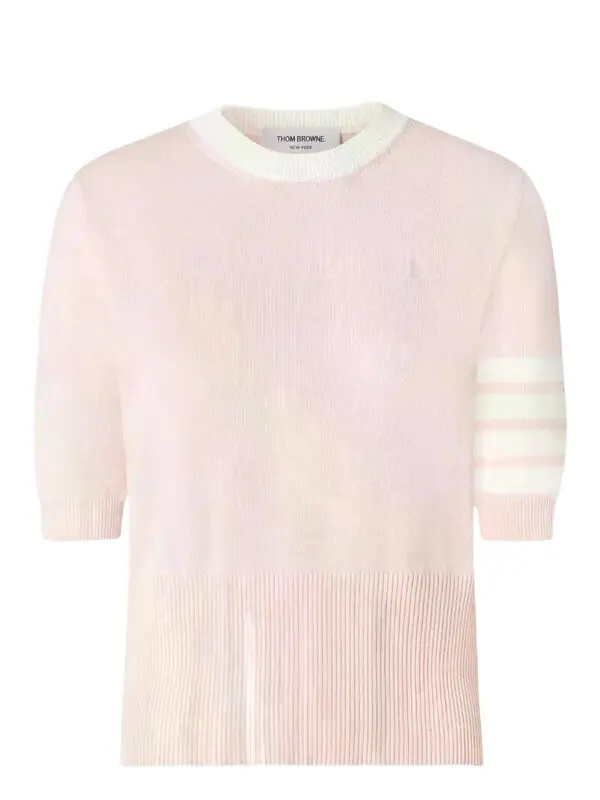 Thom Browne Hector Intarsia 4-bar T-shirt - Pink