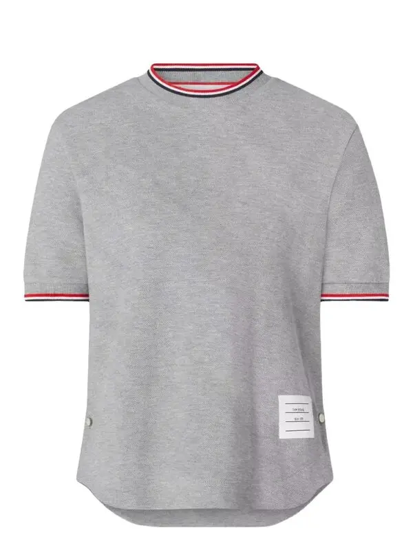 Thom Browne Rwb Tipping Pique T-shirt - Grey