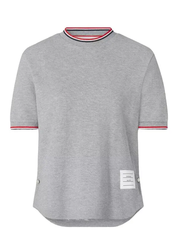 Thom Browne Rwb Tipping Pique T-shirt - Grey