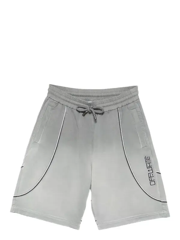 Off-White Logo-print Piped Shorts - Grey