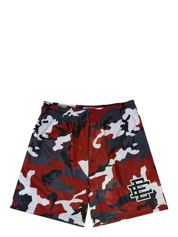 ERIC EMANUEL Camouflage Print Logo Detail Shorts - Red