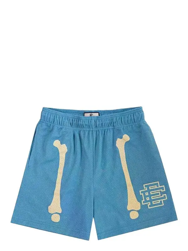 ERIC EMANUEL Bone Print Mesh Shorts - Blue