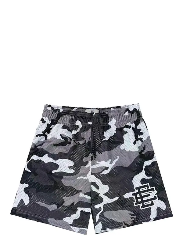 ERIC EMANUEL Camouflage Print Mesh Shorts - Grey