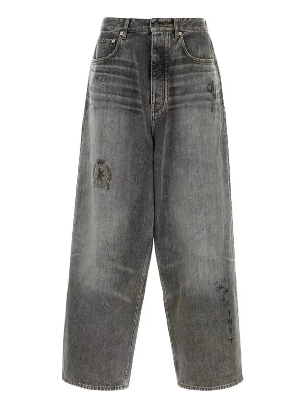 Balenciaga Tattoo Baggy Jeans - Grey