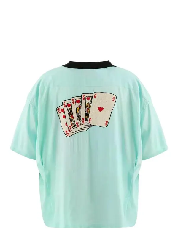SAINT MXXXXXX Embroidered-logo Shirt - Blue