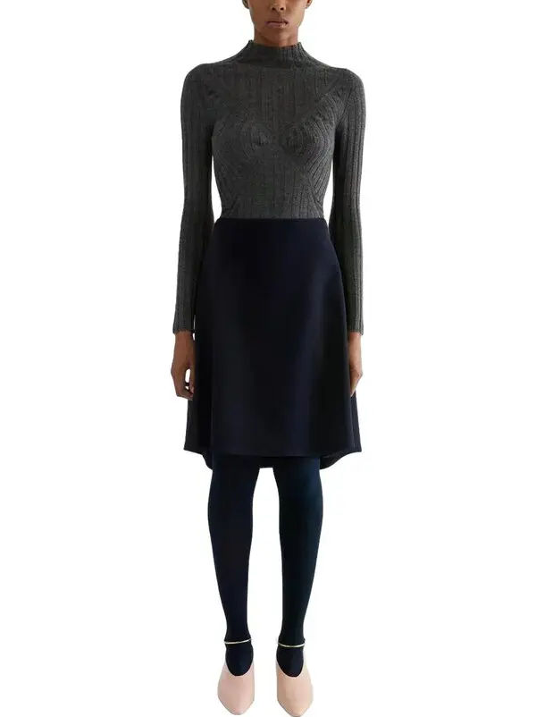 JIL SANDER High-neck Ribbed Sweater - Grey