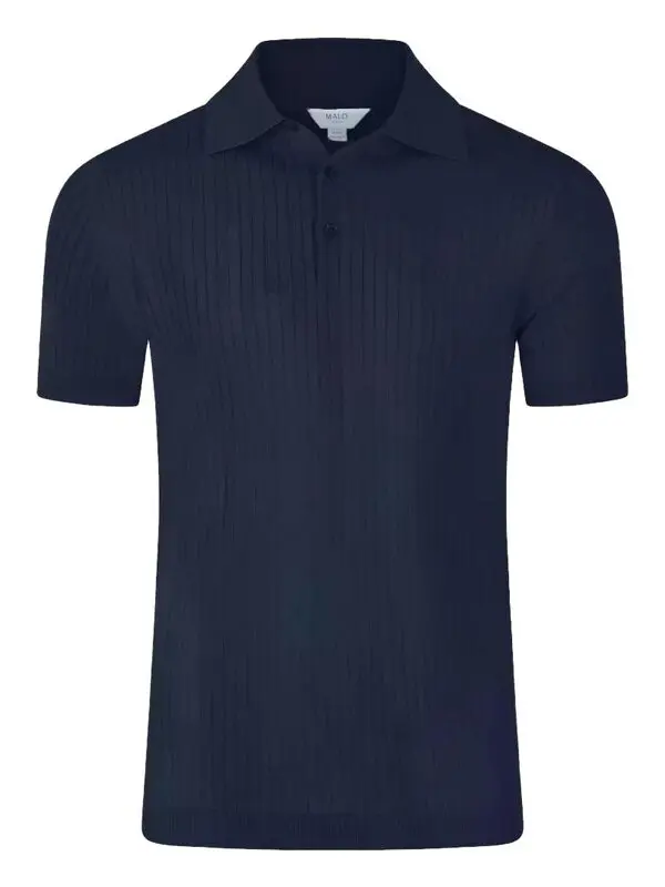 Malo Ribbed-knit Polo Shirt - Blue