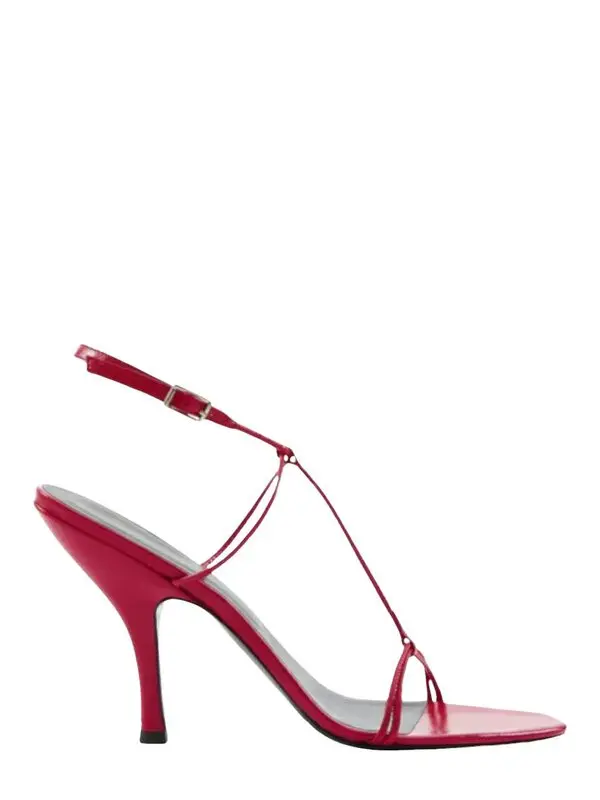 JUDE Mixer Strappy Leather Heeled Sandals - Red