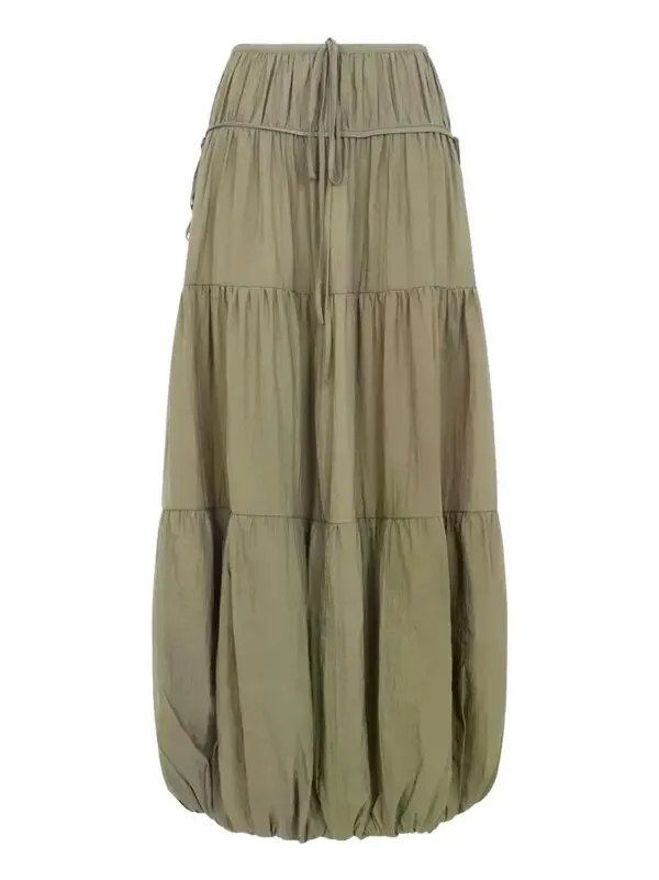 Co Bubble-hem Maxi Skirt - Green