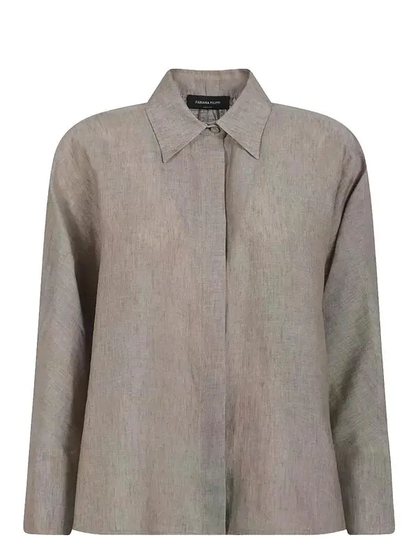 Fabiana Filippi Sheer-panelled Linen Shirt - Neutrals