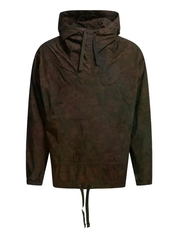 BEAMS Hooded Floral Print Windbreaker - Brown