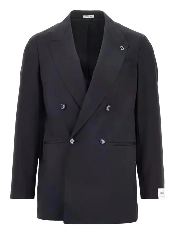 BRERAS MILANO Arezzo Double-breasted Peak-lapel Blazer - Black