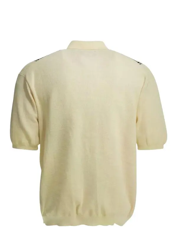 BEAMS Vertical-stripe Zip-up Polo Shirt - Neutrals