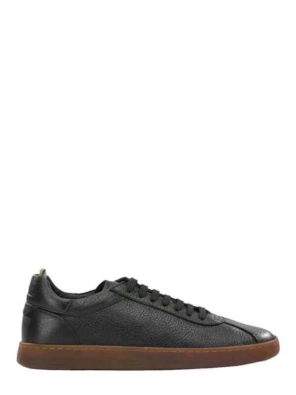 Officine Creative Halo Grainy-leather Sneakers - Black