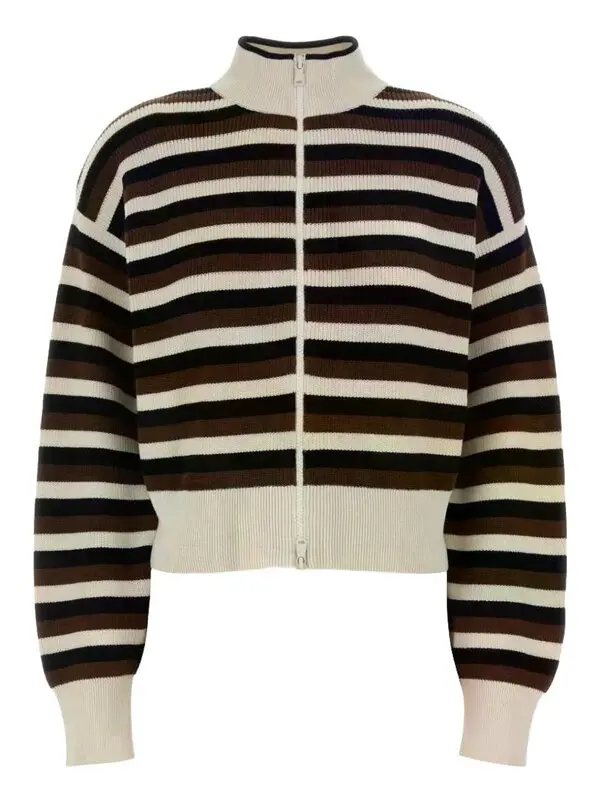Brunello Cucinelli Striped Zip-up Cardigan - Neutrals