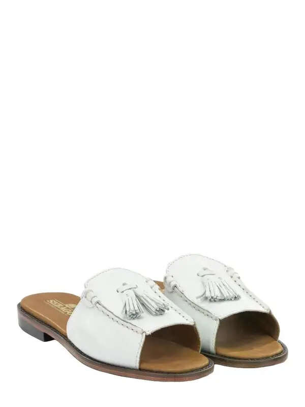SEBAGO Tassel Detail Leather Sandals - White