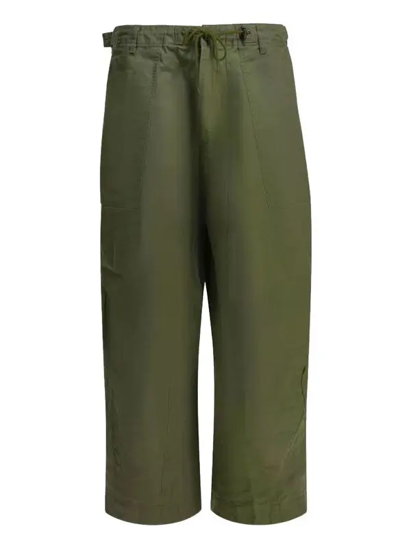 Needles Fatigue Drawstring Waist Wide-leg Trousers - Green