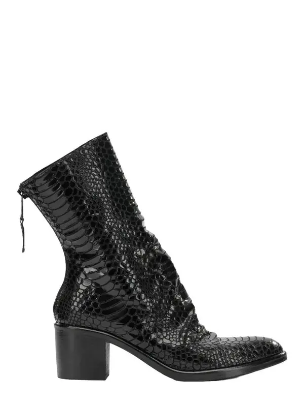 STRATEGIA SHOES Strategia Snakeskin-effect Leather Boots - Black