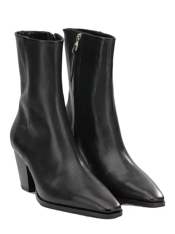 AeydĒ Hedvig Pointed-toe Leather Ankle Boots - Black