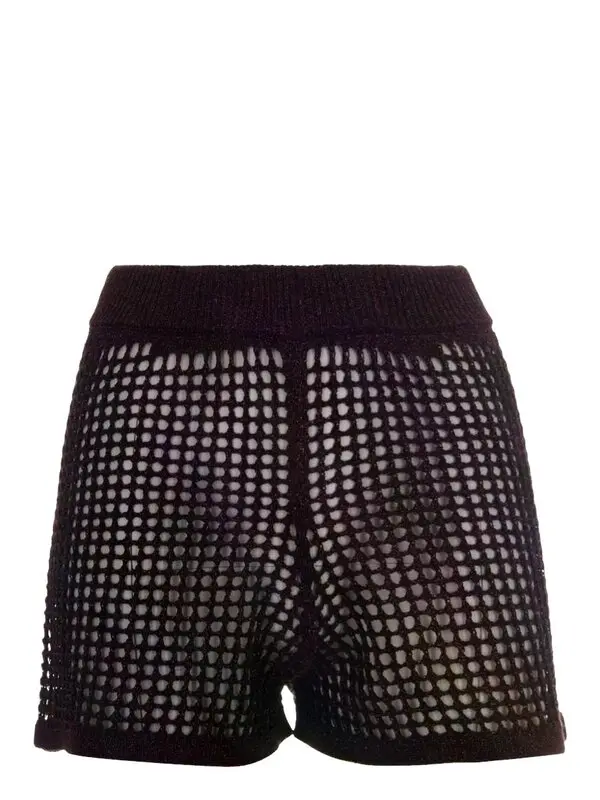 MC2 SAINT BARTH Open-knit Shorts With Lurex Detail - Black