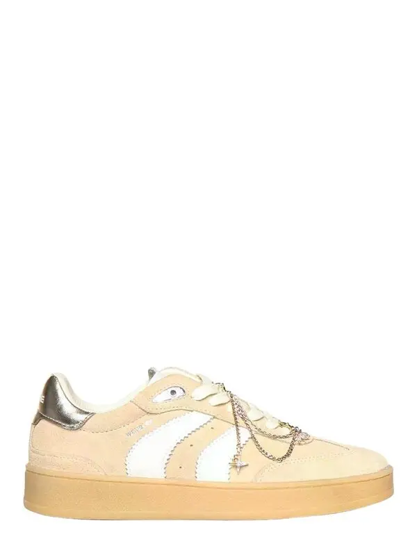 CRIME LONDON Wembley Chain-detail Suede Sneakers - Neutrals
