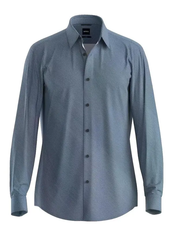 BOSS Long-sleeves Button-up Shirt - Blue