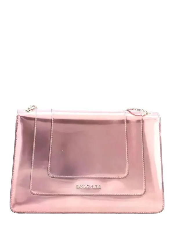 BVLGARI Serpenti Forever Metallic Leather Medium Shoulder Bag - Pink