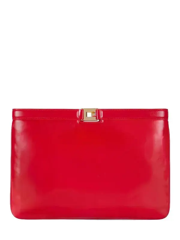 Elisabetta Franchi Naplak-effect Pouch Bag - Red