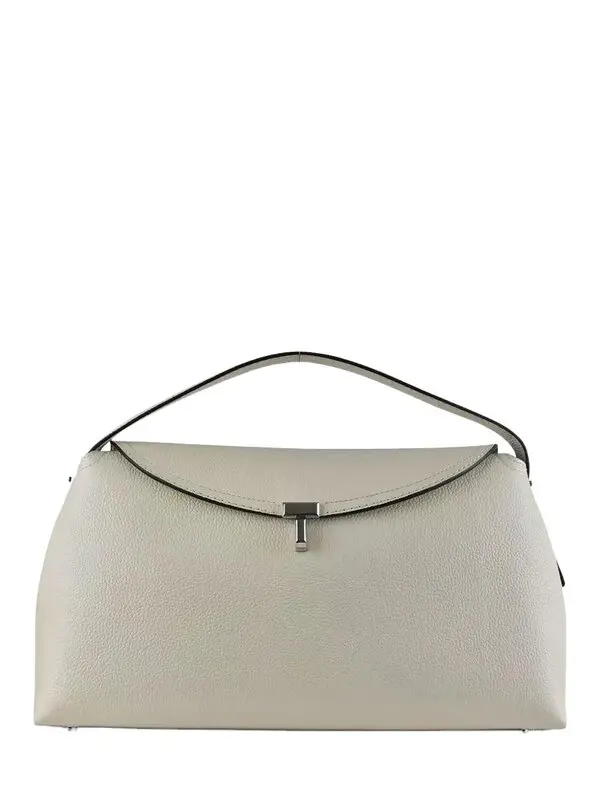 TOTEME T-lock Grained Leather Shoulder Bag - White