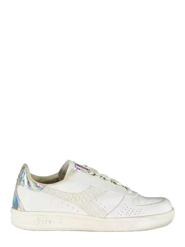 DIADORA Lace-up Sneakers With Snakeskin-effect Detailing - White