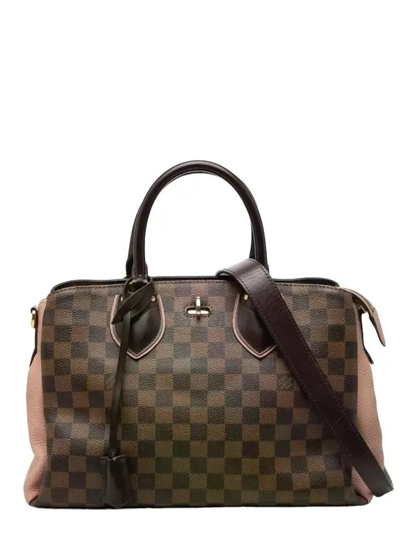 LOUIS VUITTON Damier Ebene Normandy Satchel - Brown