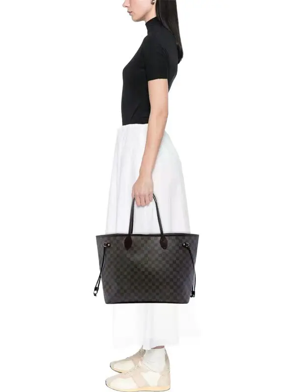 LOUIS VUITTON Damier Ebene Neverfull Gm Tote Bag - Brown