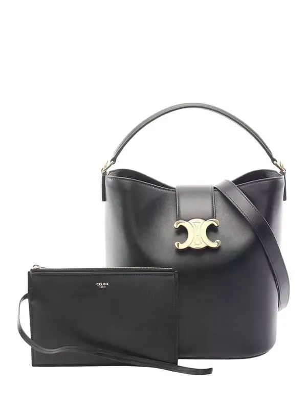 Celine Medium Louise Bucket Bag Satchel - Black