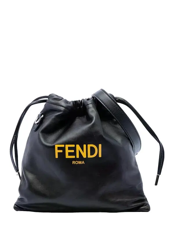 Fendi Leather Pack Pouch Bag - Black