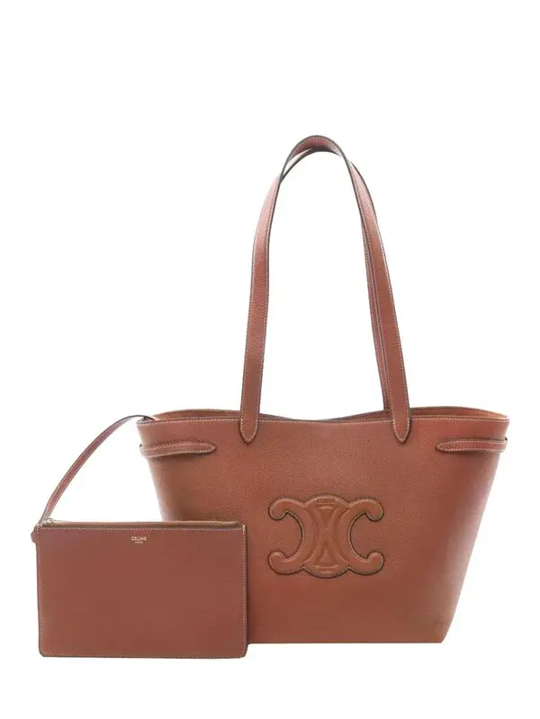 Celine Small Calfskin Cabas Cuir Triomphe Anais Tote Bag - Brown