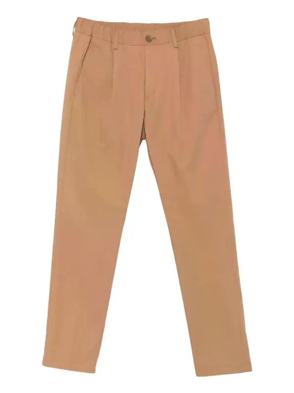 Herno Pleated Straight-leg Trousers In Camel - Brown