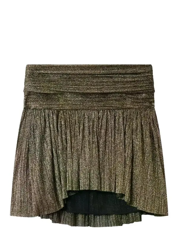 Isabel Marant Étoile Eloise Smocked Metallic-effect Skirt - Gold