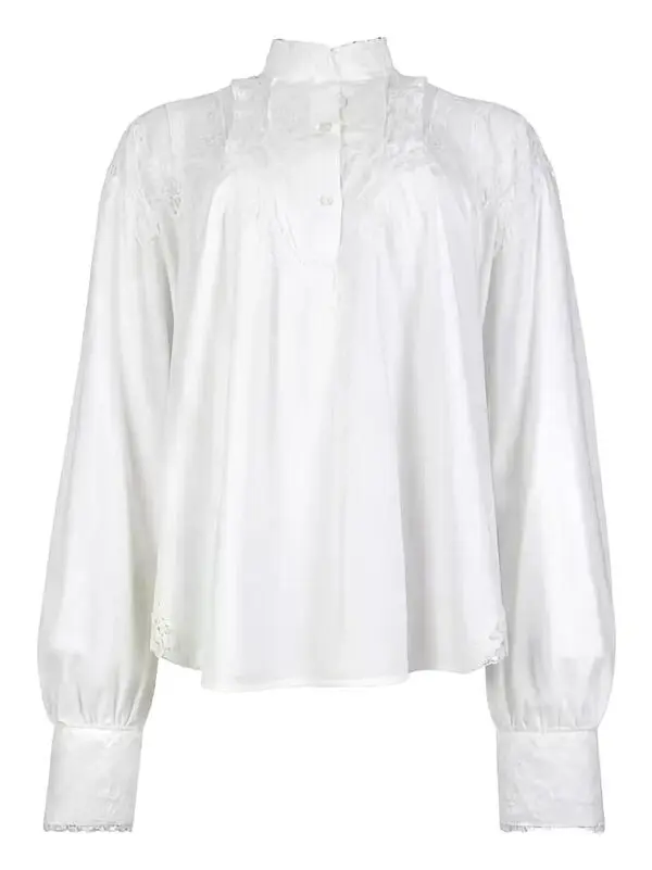 Ermanno Scervino Lace Panel Pintuck Shirt - White