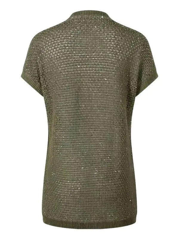 Fabiana Filippi Sequin-embellished Open-knit Top - Green