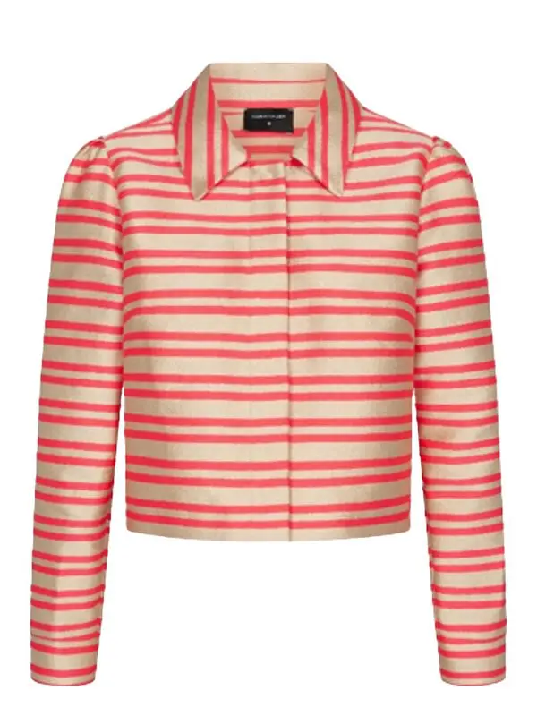 MARIANNA DÉRI Striped Cropped Jacket - Orange/gold