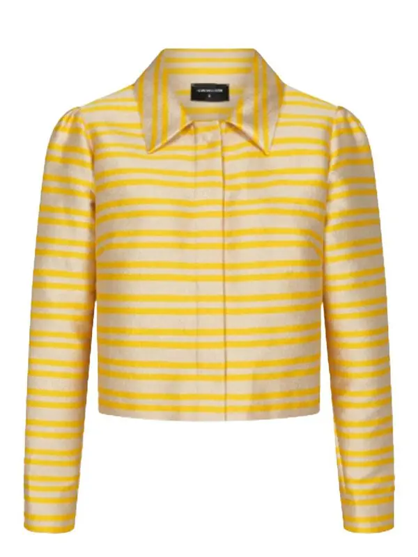 MARIANNA DÉRI Cropped Jacket With Yellow Stripes - Gold/yellow