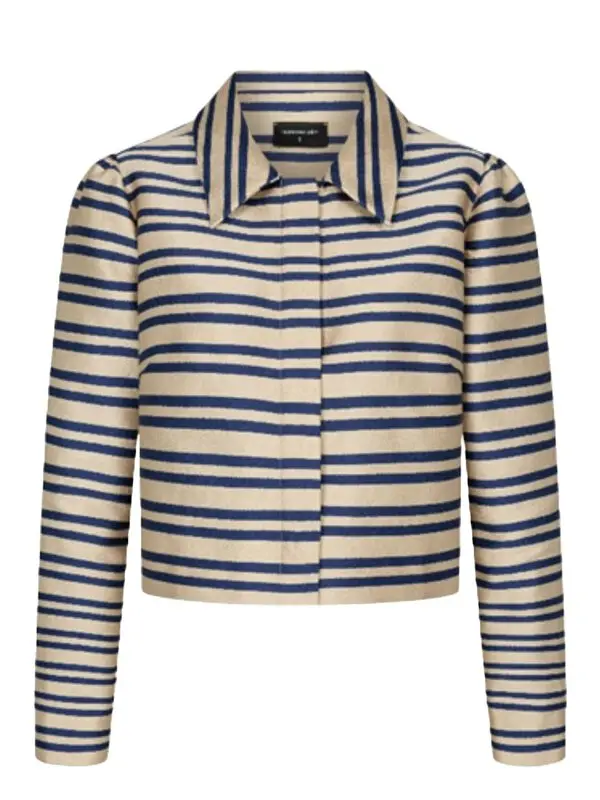 MARIANNA DÉRI Cropped Jacket With Gold And Blue Stripes - Gold/blue