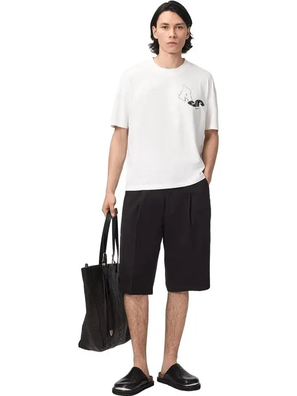 ALLSAINTS Castro Wide Leg Cotton Shorts - Black
